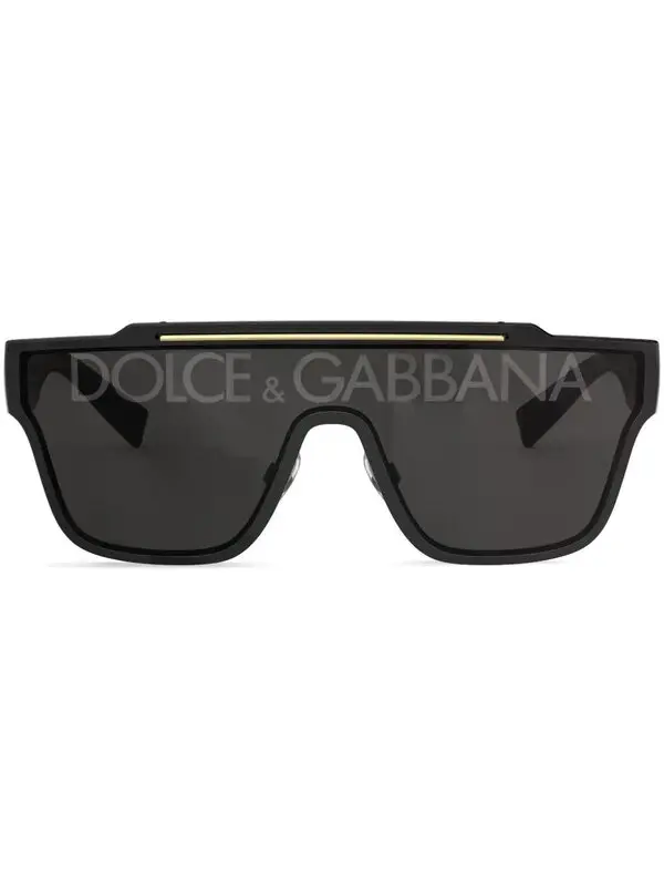 Dolce & Gabbana Logo-print Square-frame Sunglasses - Black