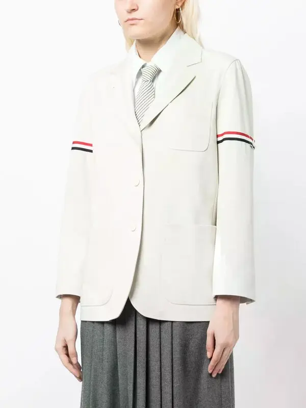 Thom Browne Rwb Stripe Cotton Blazer