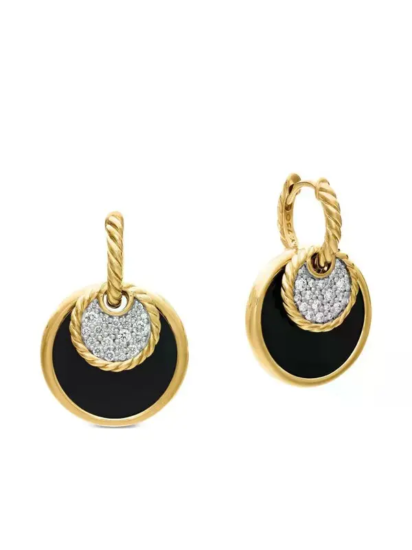 David Yurman 18kt Yellow Dy Elements Convertible Diamond Drop Earrings