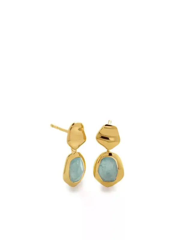 Monica Vinader Odyssey Aquamarine Vermeil Earrings - Gold