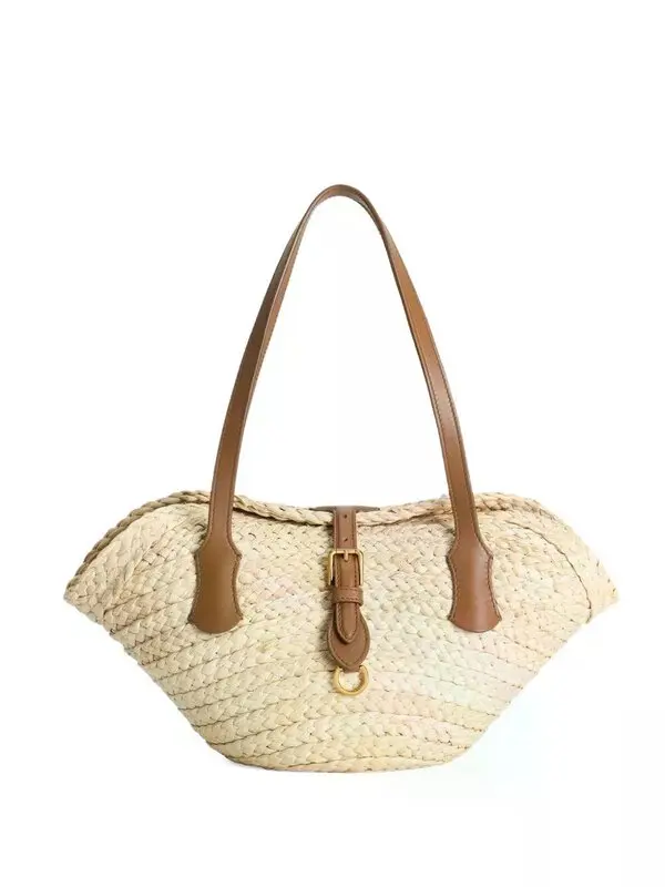 Dolce & Gabbana Capri Woven Raffia Shoulder Bag - Neutrals