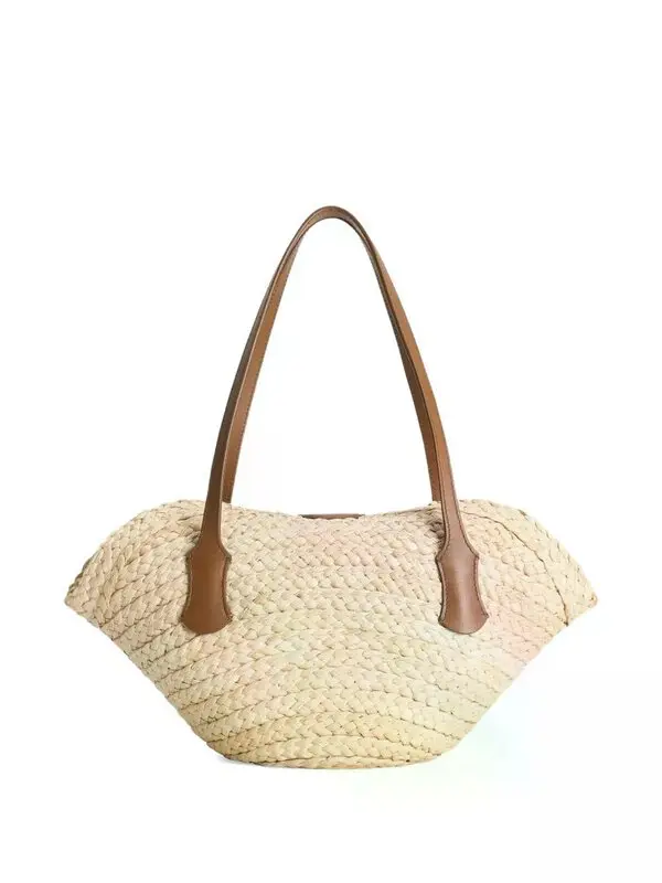 Dolce & Gabbana Capri Woven Raffia Shoulder Bag - Neutrals