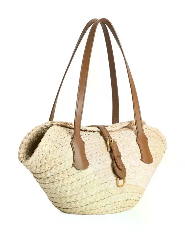 Dolce & Gabbana Capri Woven Raffia Shoulder Bag - Neutrals