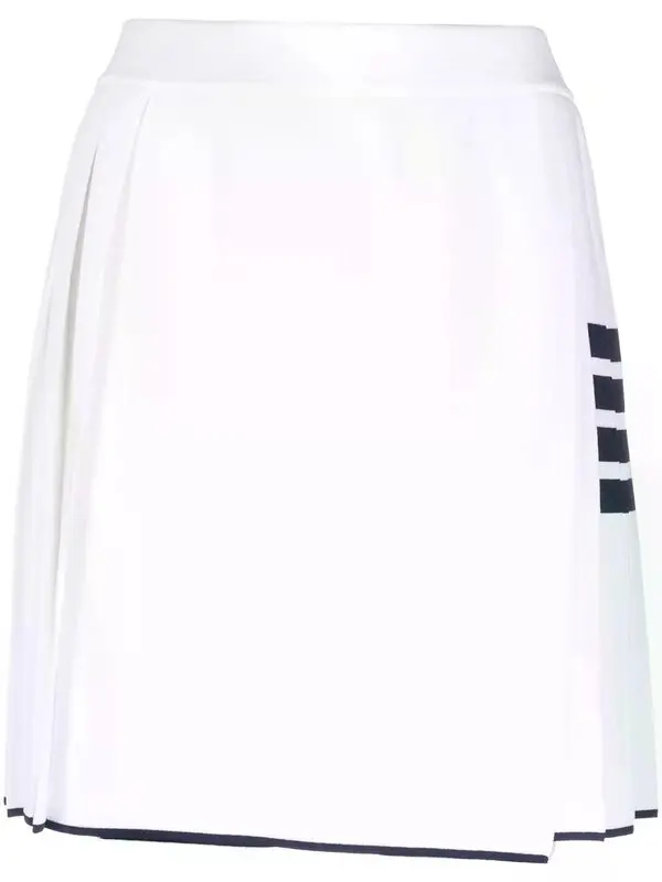 Thom Browne 4-bar Pleated Mini Skirt - White