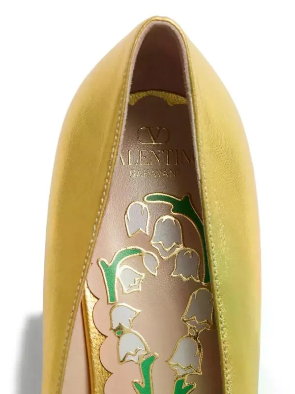 Valentino Garavani Bow Detail Leather Pumps - Gold