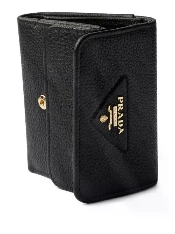 Prada Small Logo-embellished Wallet - Black