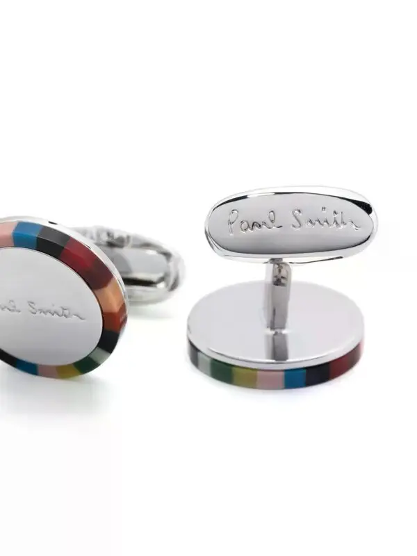 Paul Smith Logo-engraved Contrasting-border Cufflinks