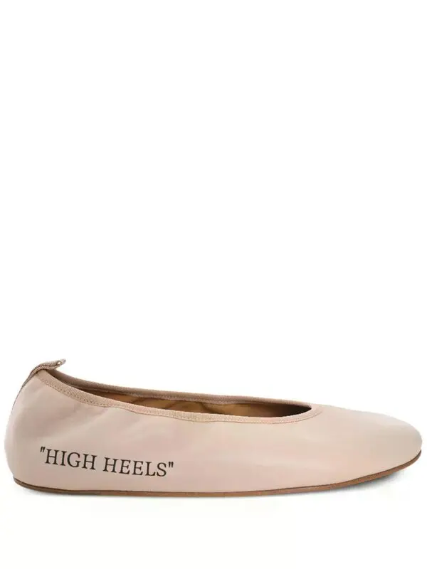 Off-White High Heels Ballerina Shoes - Neutrals