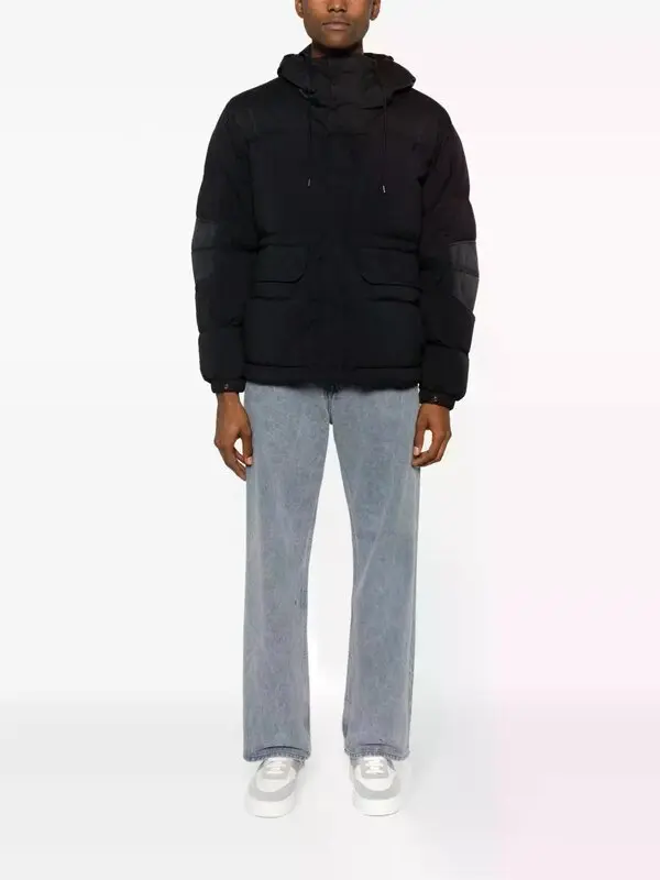 TEN C Vail Combo Hooded Down Jacket - Black