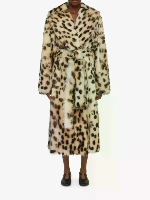 Givenchy Oversized Leopard Print Fur Coat