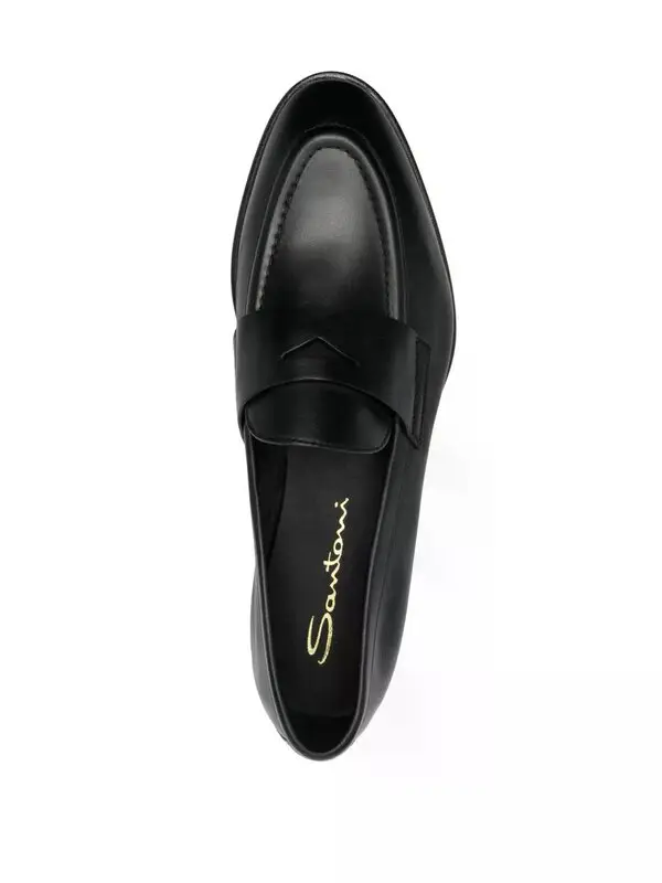 Santoni Penny Leather Loafers