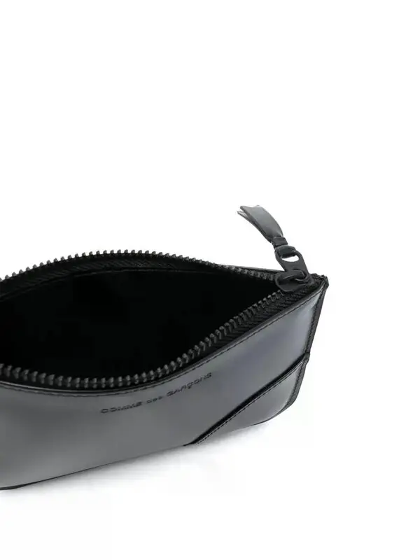 Comme Des Garçons Logo-debossed Leather Pouch