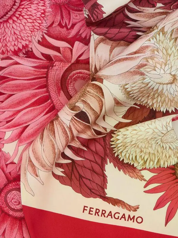 FERRAGAMO Silk Sunflower Print Bandana