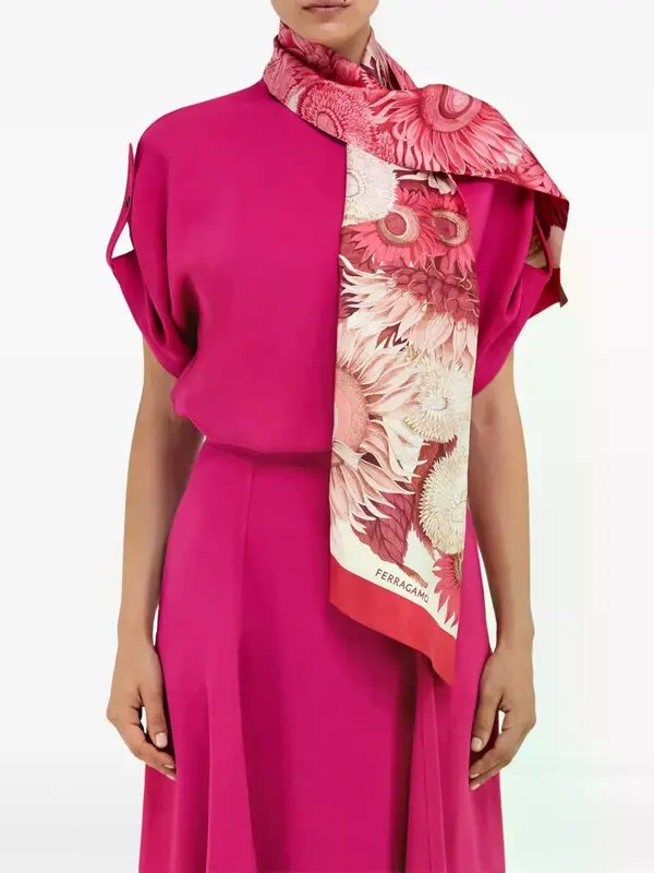 FERRAGAMO Silk Sunflower Print Bandana
