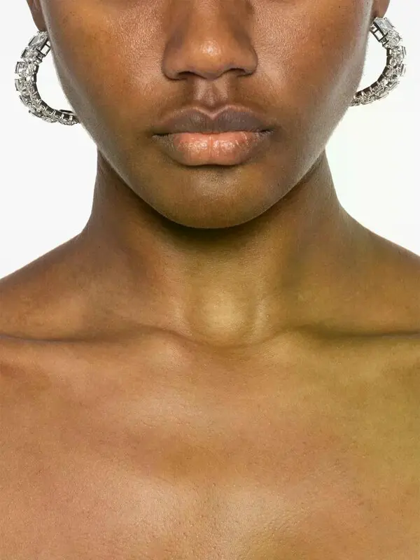 Patrizia Pepe Crystal-embellished Hoop Earrings