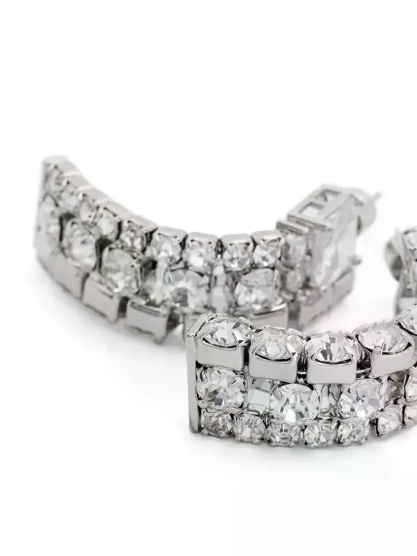 Patrizia Pepe Crystal-embellished Hoop Earrings