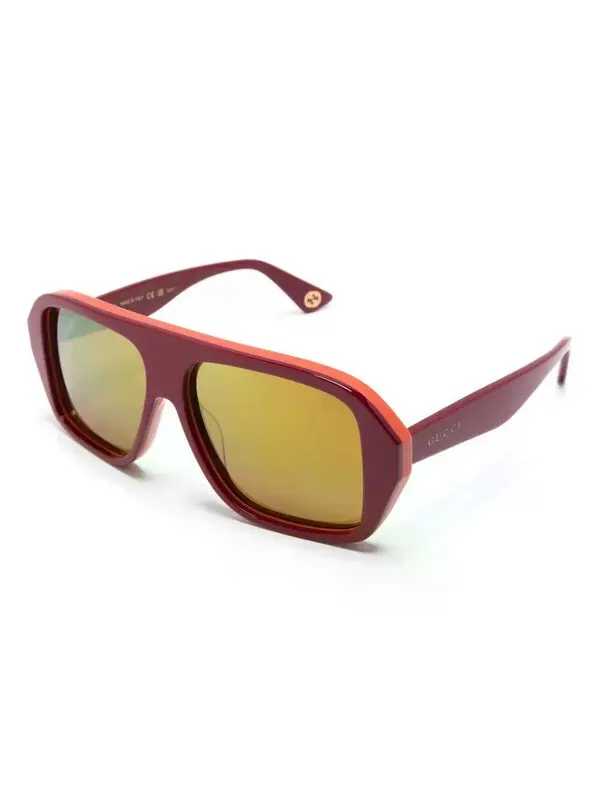 Gucci Logo-engraved Oversized Sunglasses