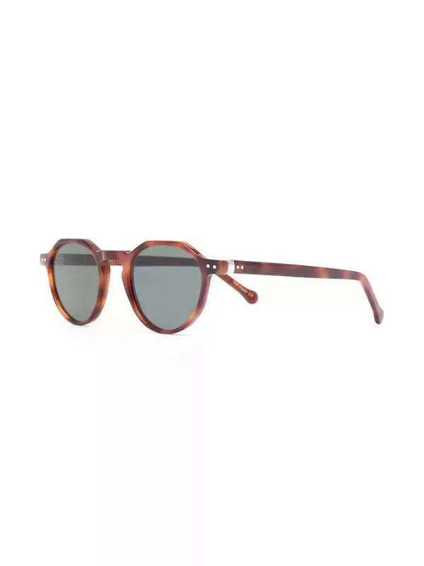 LESCA Icon Round-frame Sunglasses - Brown