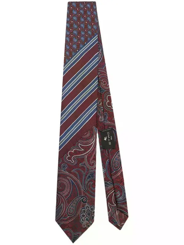Etro Jacquard Silk Tie - Red