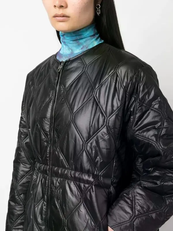 GANNI Diamond-quilted Zip-up Raincoat