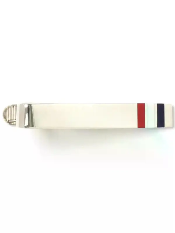 Thom Browne Rwb-stripe Sterling Tie Bar - Silver