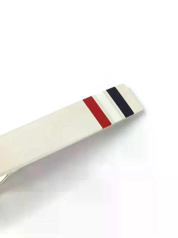Thom Browne Rwb-stripe Sterling Tie Bar - Silver