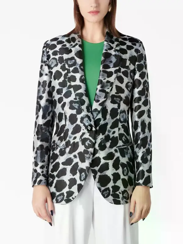 Giorgio Armani Leopard-print Single-breasted Blazer