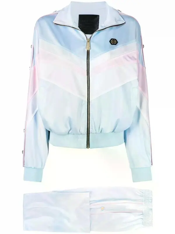 Philipp Plein Logo-embroidered Striped Tracksuit Set - Blue