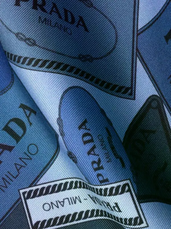 Prada Printed Twill Scarf - Blue