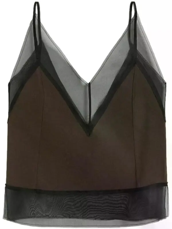 AMI Paris Semi-sheer Sleeveless Top