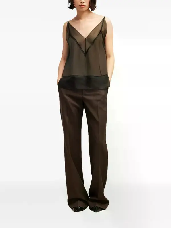AMI Paris Semi-sheer Sleeveless Top