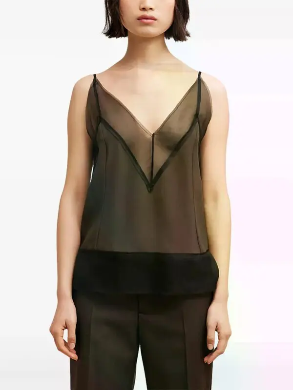 AMI Paris Semi-sheer Sleeveless Top