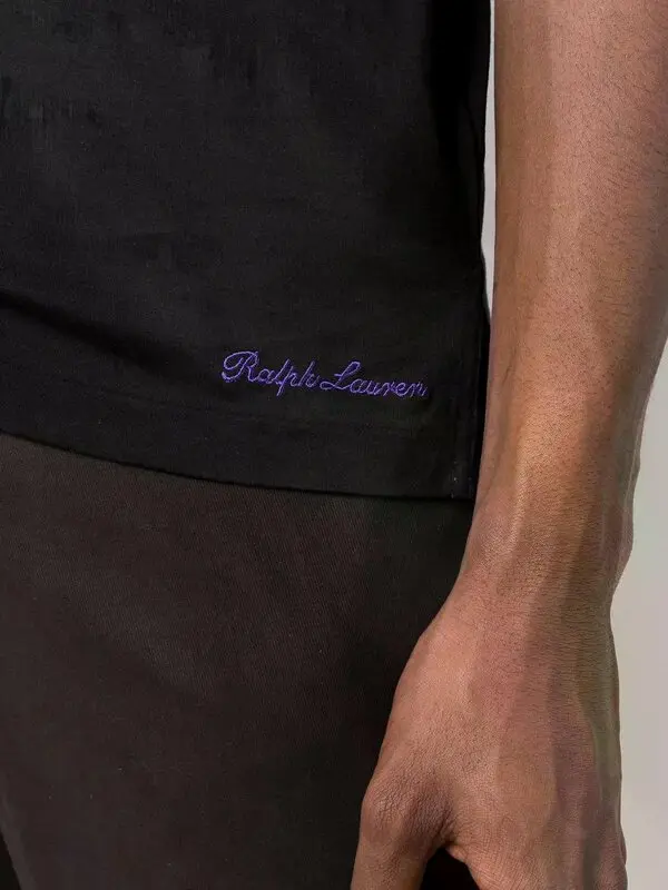 Ralph Lauren Purple Label Script Logo-embroidered Cotton T-shirt - Black