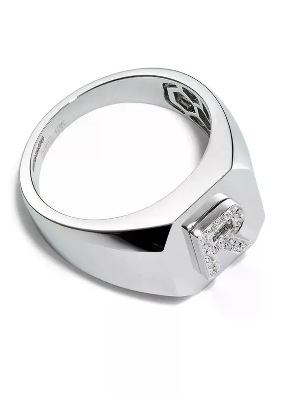 Shay 18k White Gold Diamond Initial Ring