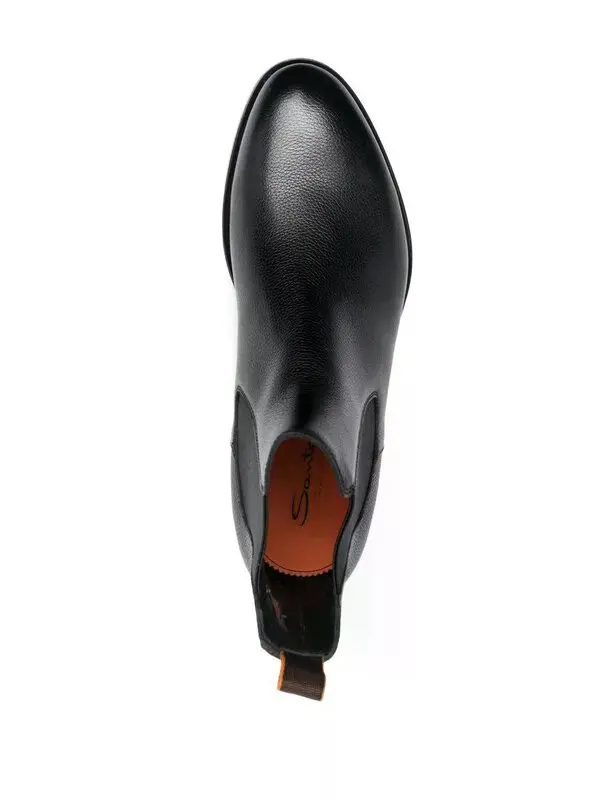 Santoni Leather Chelsea Boots