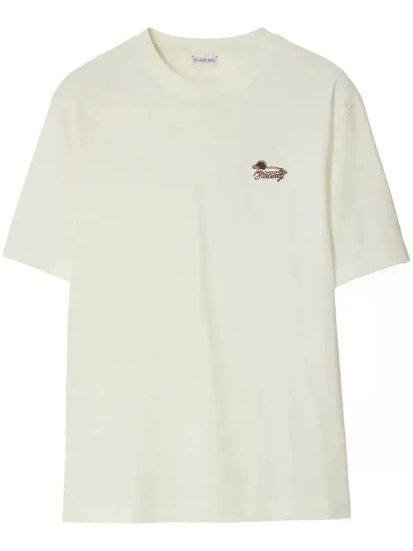 Burberry Embroidered-logo Cotton T-shirt