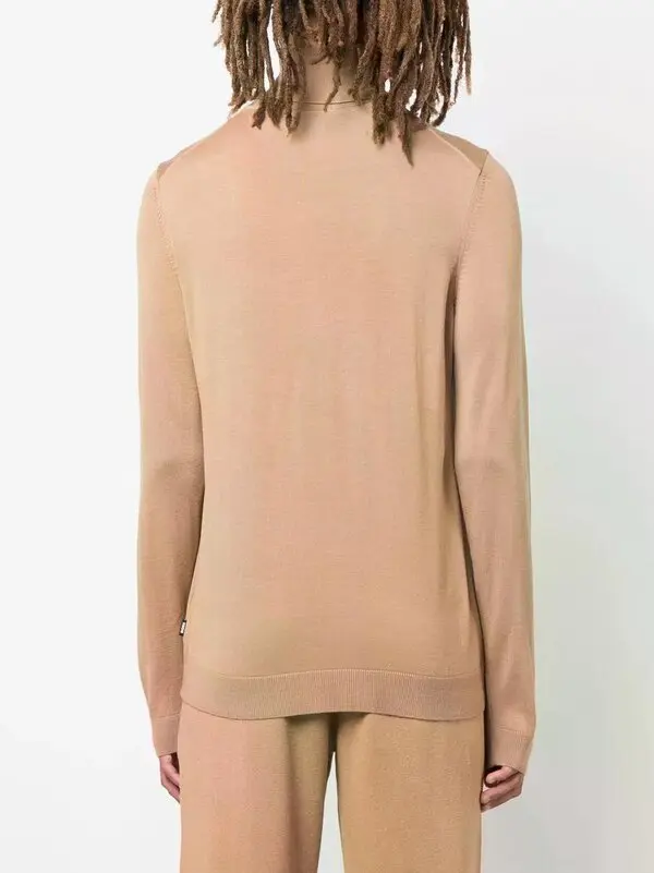 BOSS Roll-neck Wool Jumper - Brown