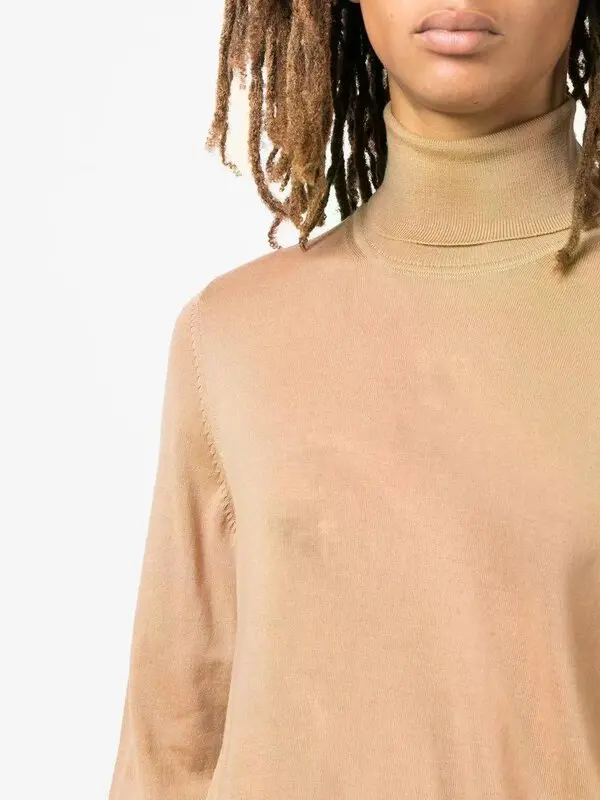 BOSS Roll-neck Wool Jumper - Brown