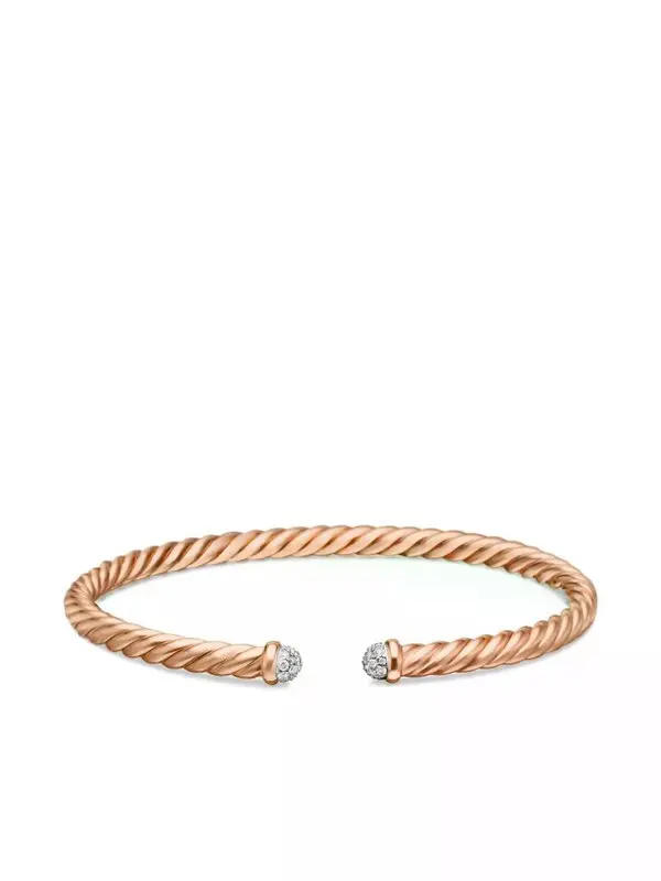 David Yurman 18kt Rose Gold Cablespira Diamond Bracelet