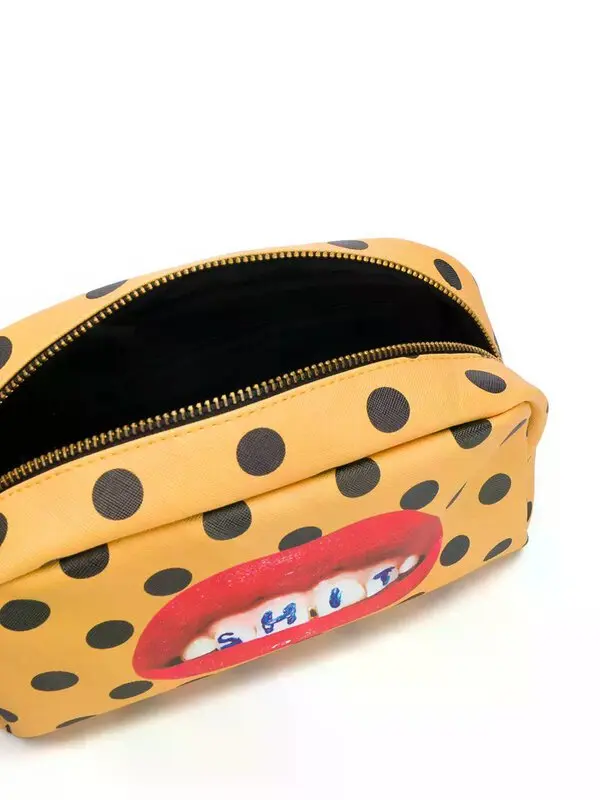 SELETTI Dotted-print Makeup Bag - Yellow