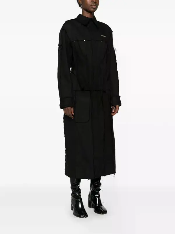 ELENA VELEZ Darted Denim Trench Coat