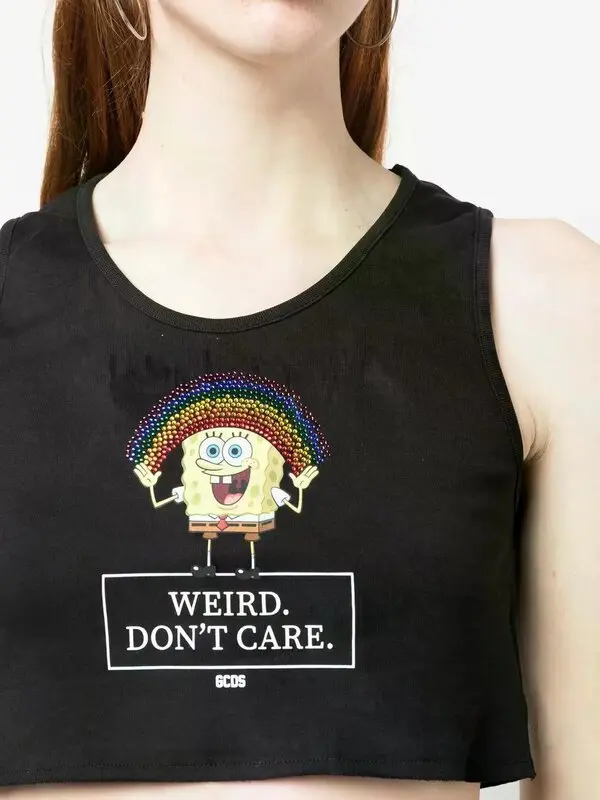 Gcds Graphic-print Cropped Vest