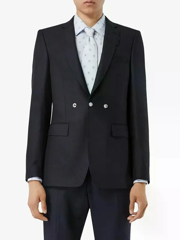 Burberry English Fit Triple Stud Wool Mohair Tailored Jacket