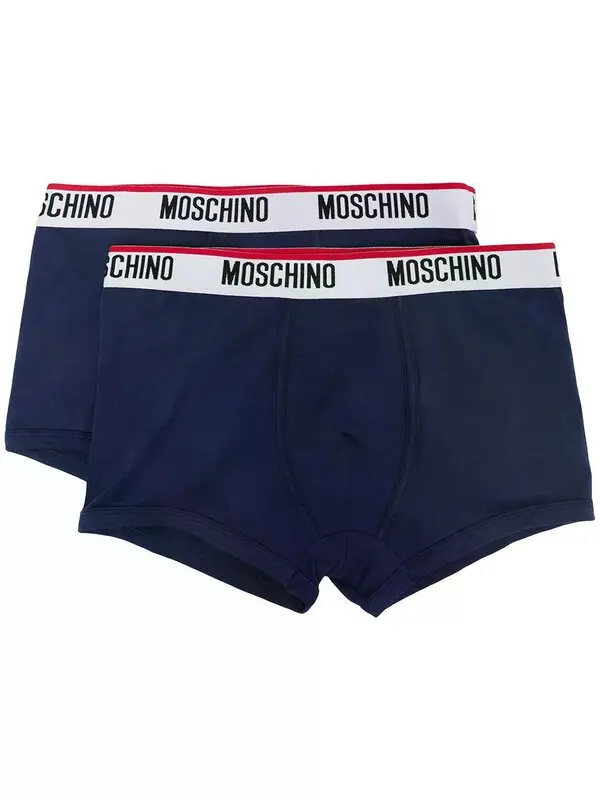 Moschino Logo Waistband Boxers - Blue