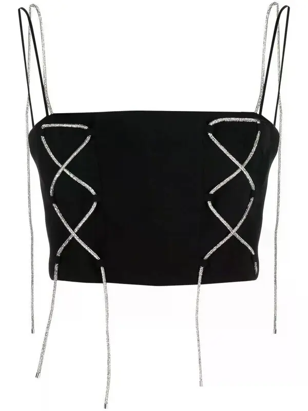 Giuseppe Di Morabito Rhinestone-strap Cropped Top - Black