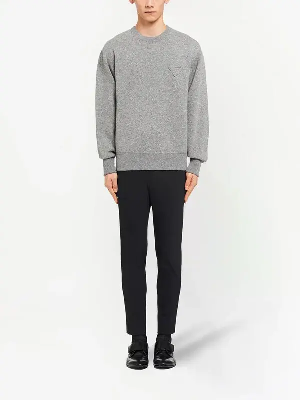Prada Logo-appliqué Cashmere Sweatshirt