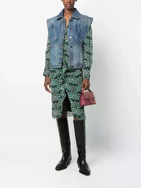 Ba&sh Button-up Denim Vest