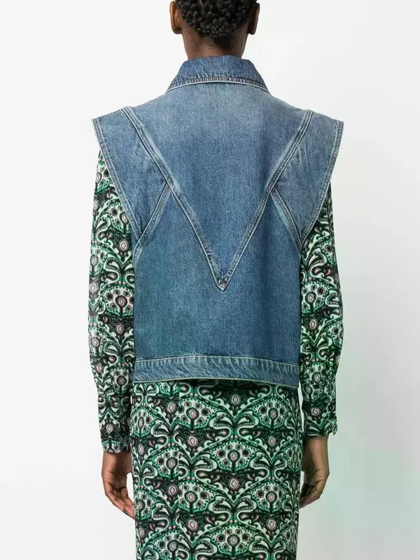 Ba&sh Button-up Denim Vest