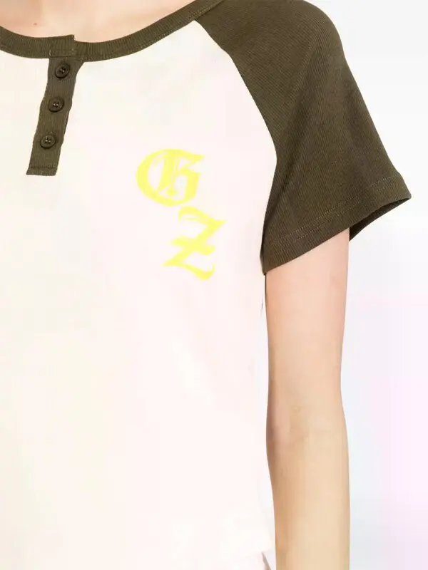 GROUND ZERO Logo-print Ribbed T-shirt