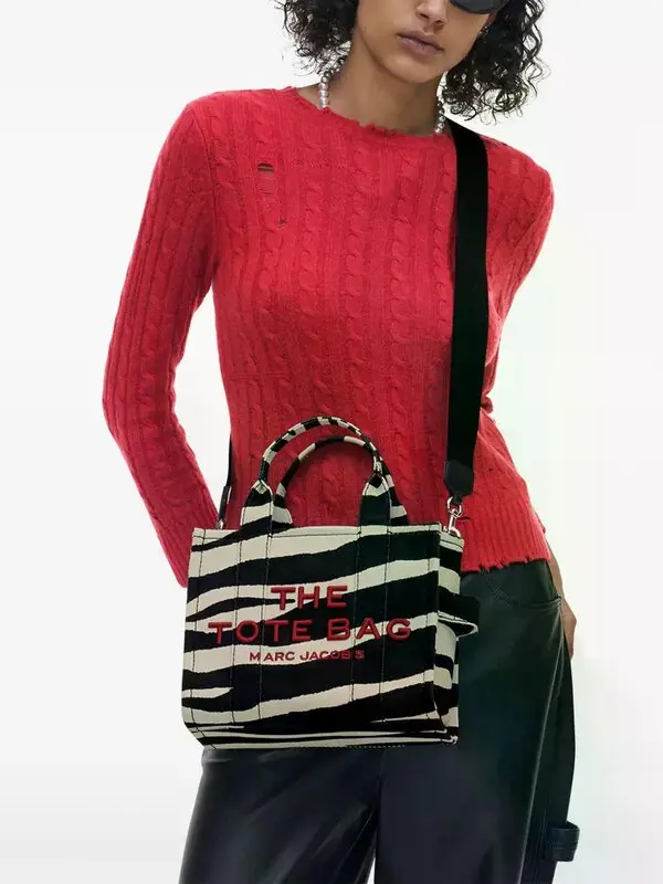 Marc Jacobs Zebra-print Cotton Canvas Tote Bag